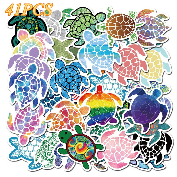 41Pcs Sea Turtle Stickers Laptop Cartoon Stickers Pack For Skateboard ...