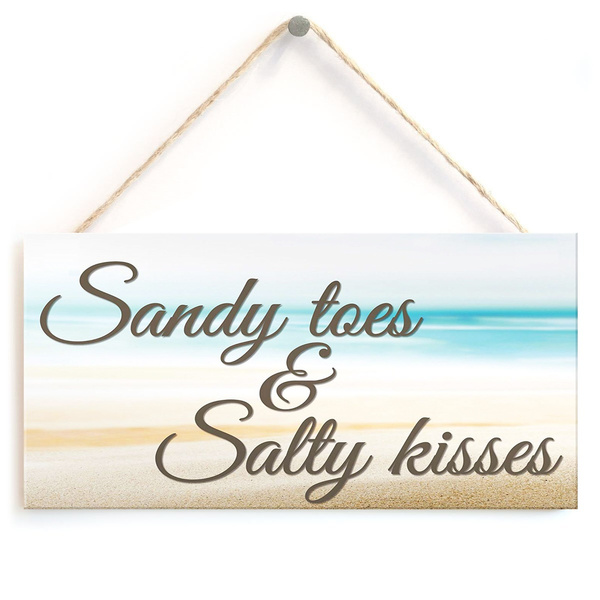 Nautical Seaside Theme Hanging Plaque Bathroom Bedroom Beach Sign | Wish