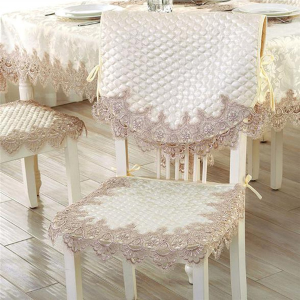 1PC Lace Fabric Chair Cover Chair Back Chair Pad Dining Table Non-slip ...