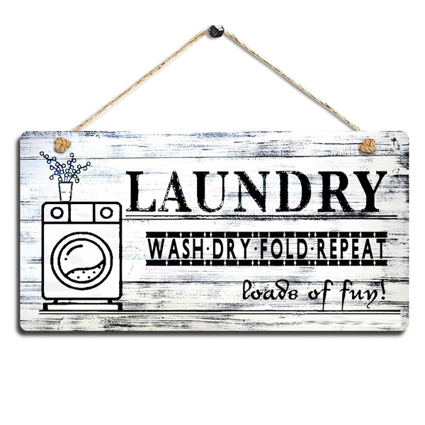 Vintage Laundry Wood Sign Wall Hanging Plaque Wall Art Sign | Wish