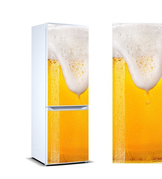 Fridge decal, Fridge decal Beer Bubble, Refrigerator Decal, Fridge wrap ...