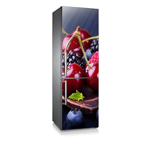 Fridge decal, Fridge decal Cherry, Refrigerator Decal, Fridge wrap ...