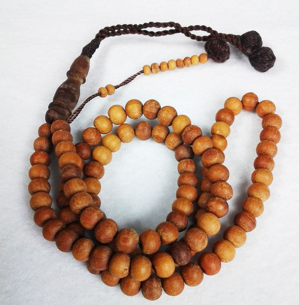 Natural Sandalwood Islam Muslim Prayer Beads 99 Masbaha 8mm Smell-so ...