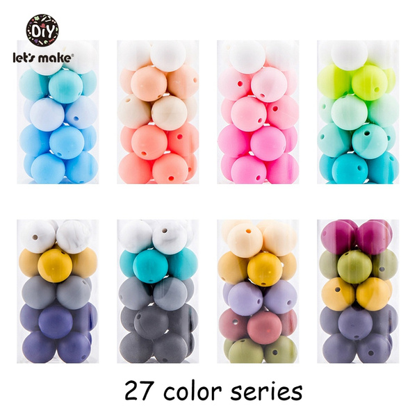 Silicone Beads 12mm 30PC Food Grade Silicone Teethers Baby Teething ...