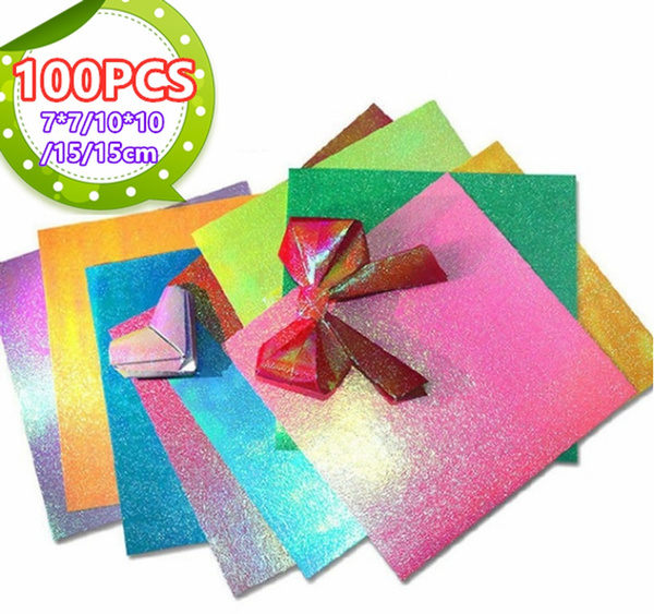 100Pcs Square Glitter Origami Paper Folding DIY Origami Paper Children ...