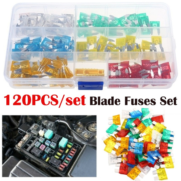 Blade Car Fuses Assortment Kit 120PCS Small Truck Auto Fuse (5A//10A ...
