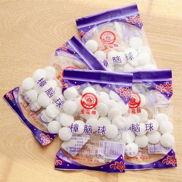 2 Bags/set Camphor Moth Balls Mofo Naphtaline Boules Safe Mildew Insect ...