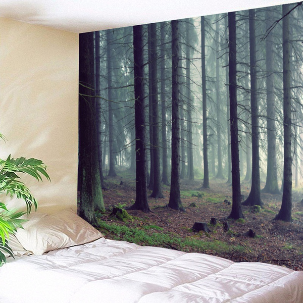Natural Forest Printed Large Wall Tapestry Hippie Wall Hanging Bohemian ...