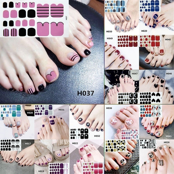 1PC(including 22 Stickers) Colorful Series Toenail Manicure Stickers ...