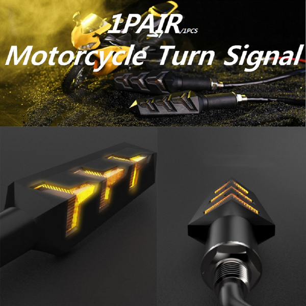 Motorcycle LED Turn Signals Light Flowing Water Flashing Blinker DRL ...
