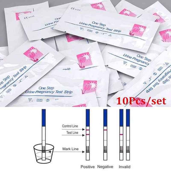 10Pcs Pregnancy Test Strips Ultra Early 10mIU HCG Urine Home Test Kits ...