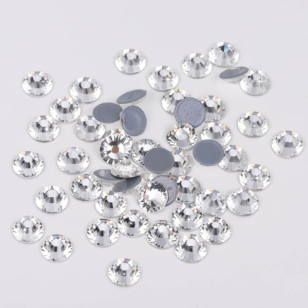 144-1440pcs Glass Clear Rhinestones Flatback SS3-SS50 Hot Fix ...