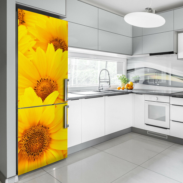 3D Creative Fridge Sticker Sunflower Self Adhesive Refrigerator Sticker ...