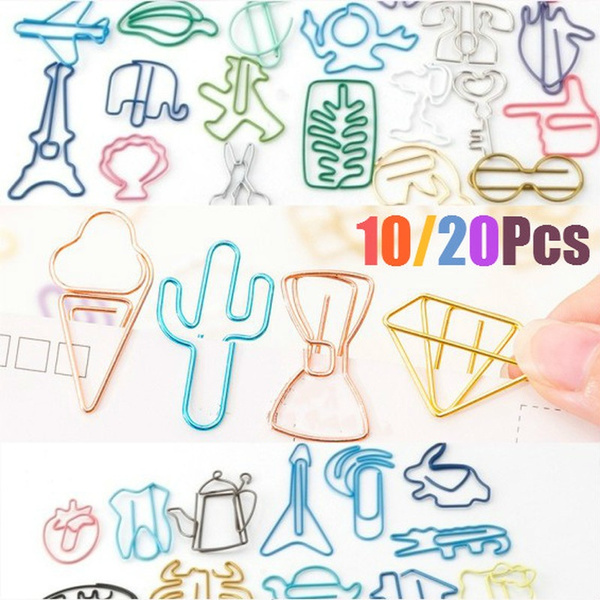 20 / 10pc Metal Paper Clips Cute Shape Bookmark Useful Clamp Office ...