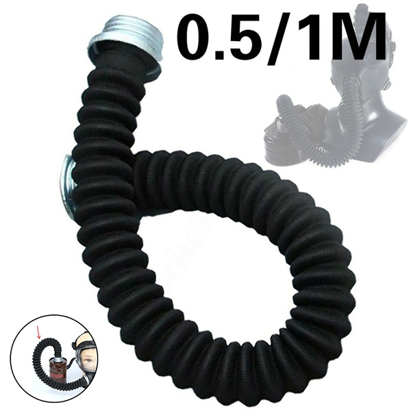 0.5m/1m Gas Mask Respirator Tube Hose Standard Rubber Thread Connector ...