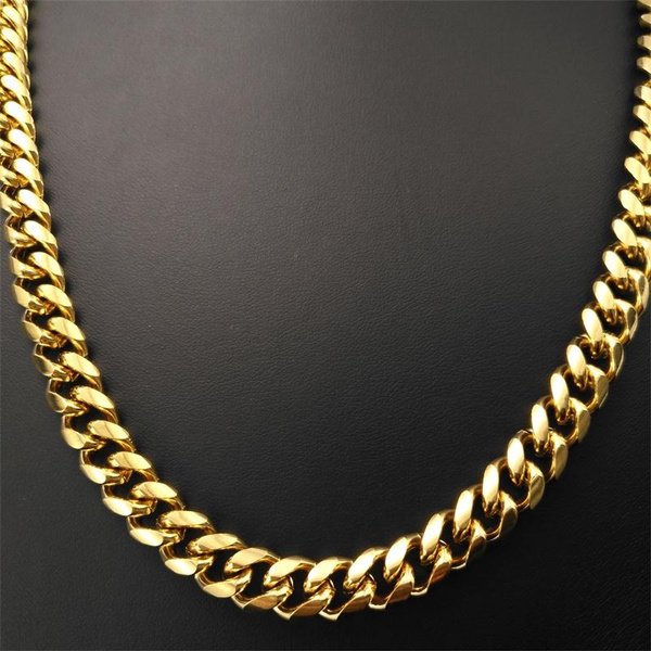 Cuban Chain/Snake Chain Fiiled Chain Necklace for Men Women, W: 9mm; 50 ...
