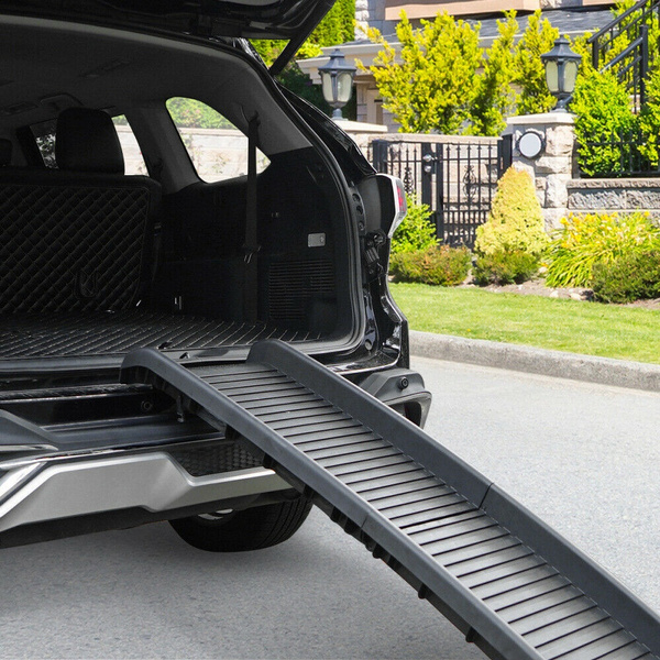 61" Foldable Dog Pet Ramp For Car SUV Truck Pickup Backseat Stair Step ...