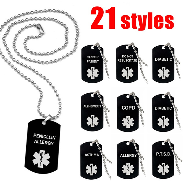 NEW Black Stainless Steel Medical Diabetic Type 1 Type 2 Diabetes ...