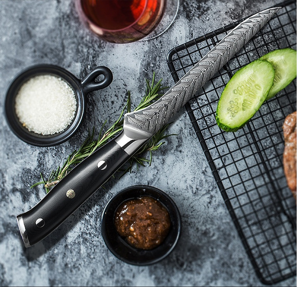 6 inch Boning knife Damascus steel sharp cut meat professional pick ...