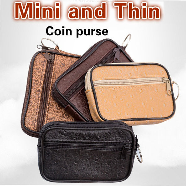 Zipped Mini Coin Bag with Leather Coin Purse Pouch | Wish
