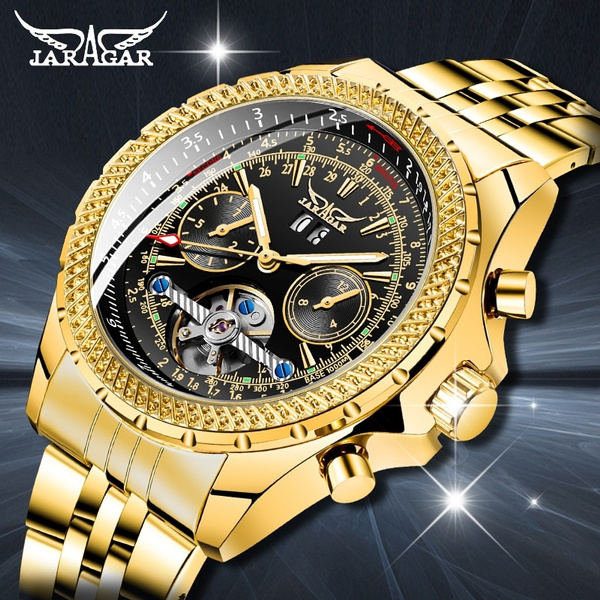 JARAGAR Big Dial Case Series Military Scale Gold Elegant Dial ...