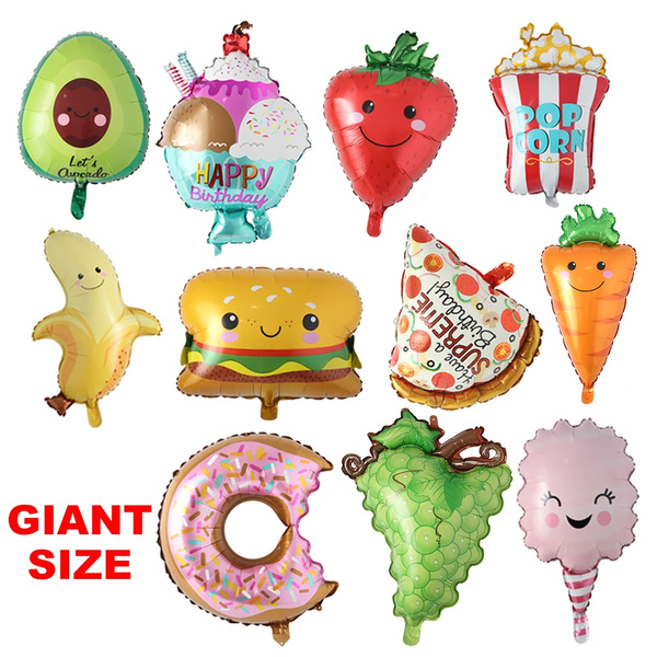Cartoon big Hamburg ice cream Popcorn cake donut Pizza fruit food ...