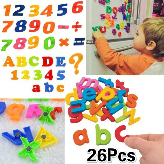 Magnet 26 Lower / Capital Letters Alphabet Number Table Magnetic Fridge ...