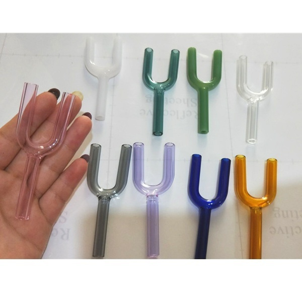 Colorful Glass Y Shape Double Tubes Sniffer Mini Metal Smoking Pipe ...