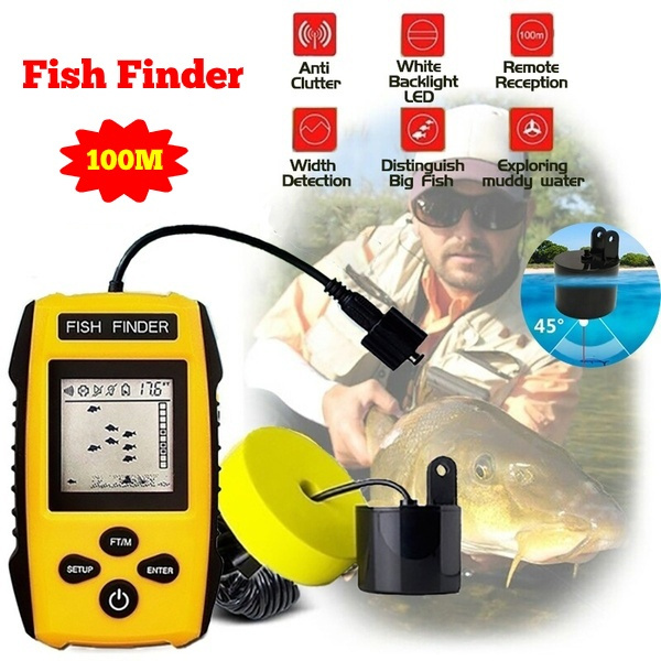 New Induction Depth 100m/328ft Portable Fish Wired Fishing Sonar Alarm ...