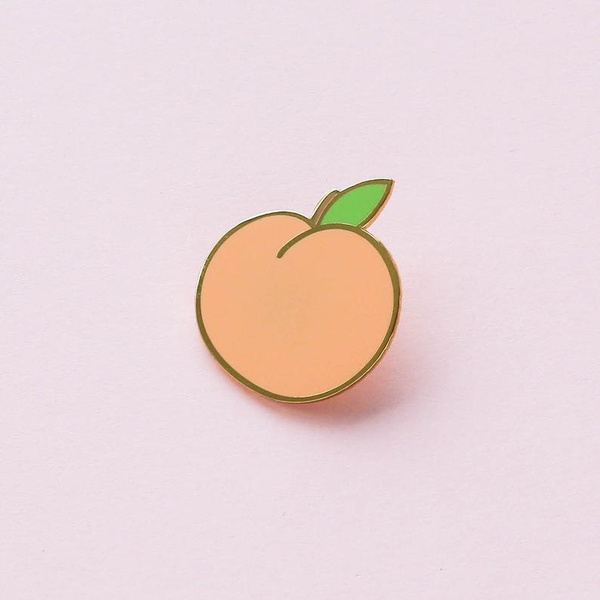 Peach Enamel Pin - Fruit Enamel Pin - Enamel Lapel Pin - Fun Enamel Pin ...