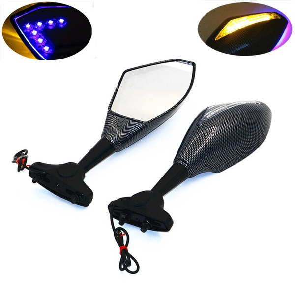LED Turn Signal Mirrors For Kawasaki,Yamaha,SUZUKI,Honda,Ducati,Triumph ...