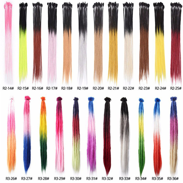 36 Colors Single Maya Braid Dreads Faux Locs Natural Hip Hop Hair ...