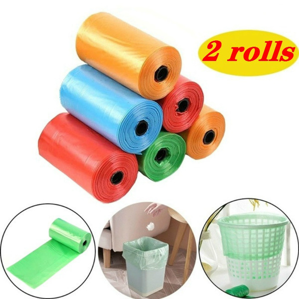 2 Rolls Portable Home Outdoor Disposable Plastic Storage Bags Garbage ...