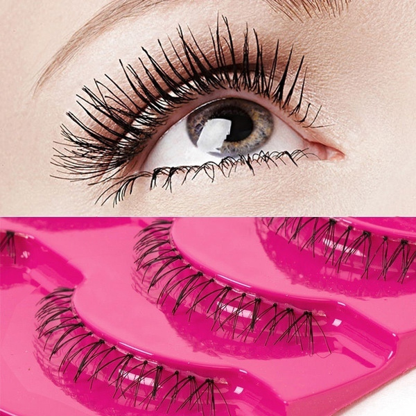 5Pairs Handmade Soft Lower Eye Lashes Under Bottom Natural Cross False ...