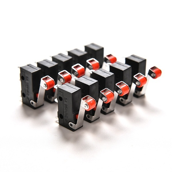 10Pcs Micro Roller Lever Arm Open Close Limit Switch KW12-3 PCB ...