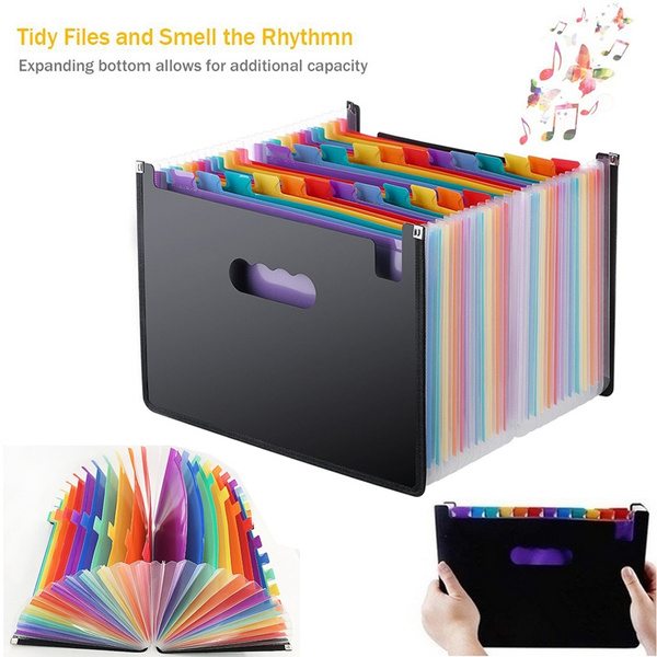24 Pockets Expanding File Folder A4 Organizer Portable Business File ...