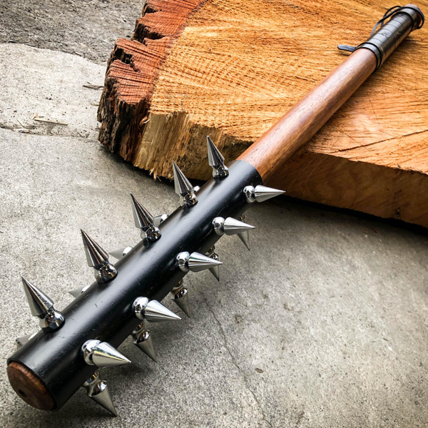 Medieval 30" Mace War Club Wood +1" Metal Spikes | Modern Home Defense ...