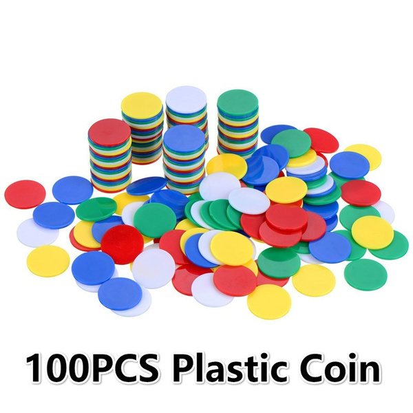 100 PcsTransparent Color Chip Game Currency Bingo Game Accessories ...