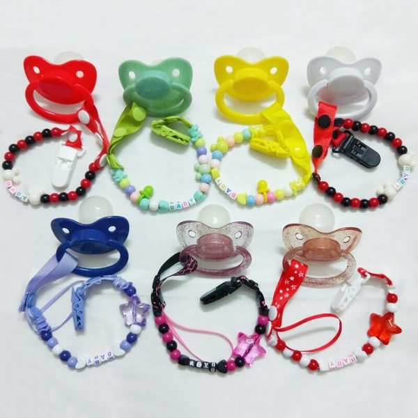Adult Decorated Pacifier Adult Baby Pacifier ABDL Daddy Pacifier Chain ...