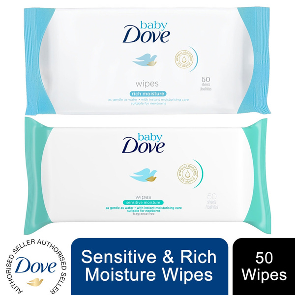 Dove Baby Wipes Rich Moisture or Sensitive Moisture 6,8 or 12 Pack Of ...