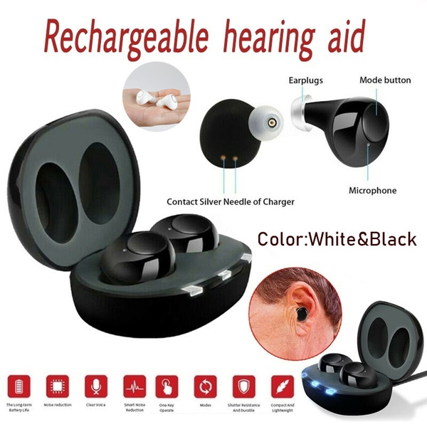 Mini Rechargeable ITE Hearing Aid Digital Adjustable Tone for Sound ...