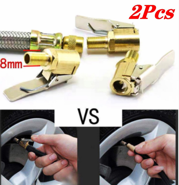 2Pcs 8mm Car Auto Bikes Brass Tyre Wheel Tire Air Chuck Inflator Pump ...
