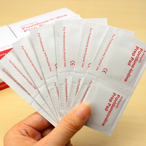 100 Pcs/Box Povidone Iodine Disinfection Sheet Tissue Pads ...