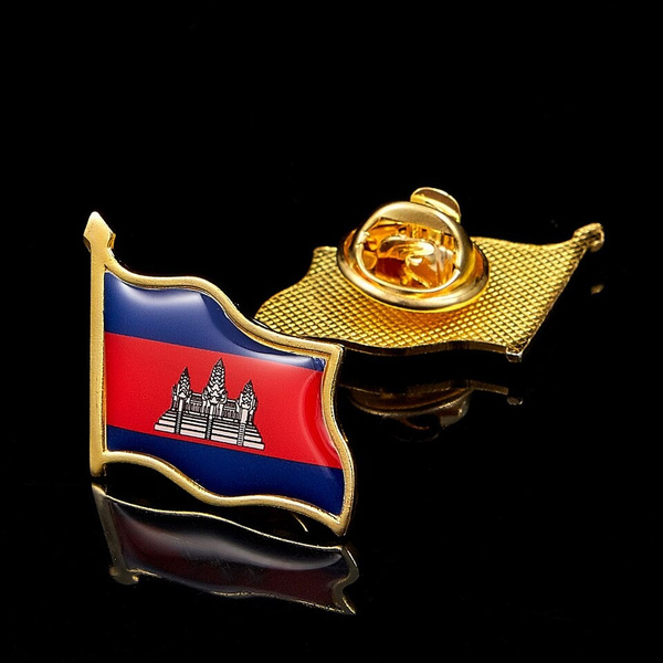 The Kingdom of Cambodia Asian Country National Safety Pin Flag Lapel ...