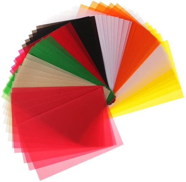 perfk 50 Sheets Colored Translucent Vellum Papers for DIY Craft Drawing ...