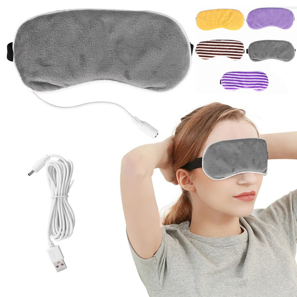 1 A Electric USB Heated Eye Mask Built-in Lavender Sleeping Eyemask ...