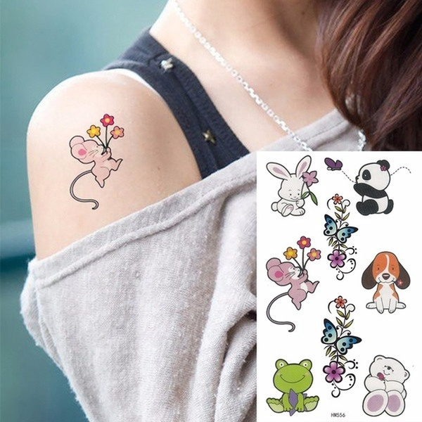1PC New Waterproof Cartoon Tattoo Sticker Cute Panda Animal Temporary ...