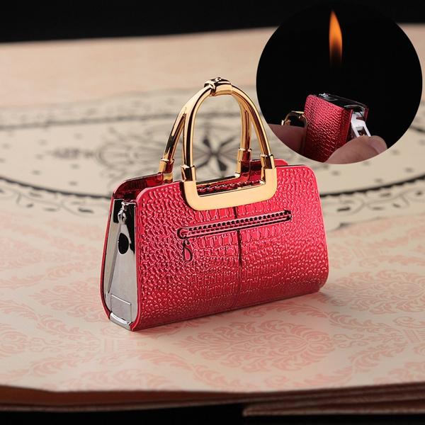 Creative Compact Handbag Jet Lighter Butane Bag Inflated Fire Lighter ...