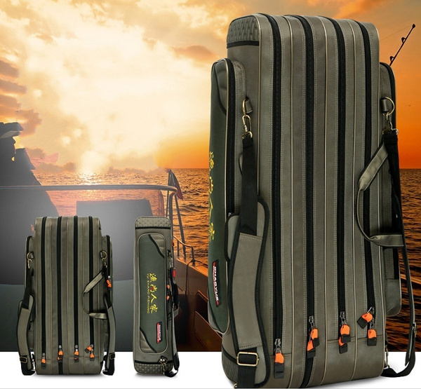 Large Capacity Fishing Rod Bag Pole Bags Waterproof Backpack Fishing ...