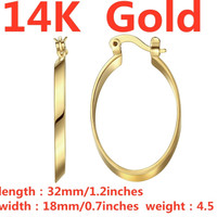 14K Solid Yellow Gold Drop Dangle Earrings Jewelry Gift For Women ...